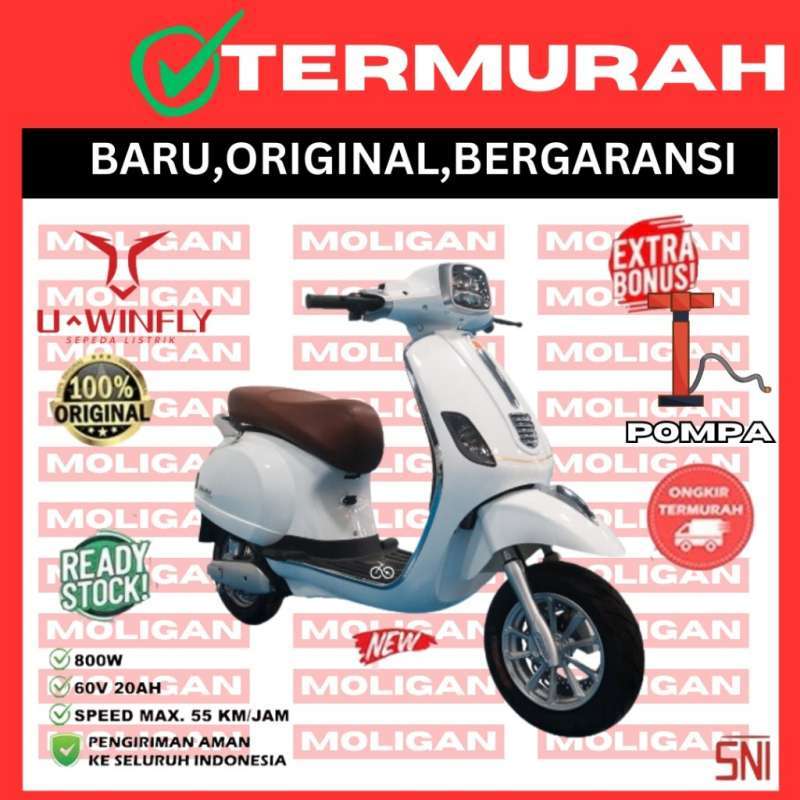 Promo Terbaru Motor Listrik Uwinfly T3 Pro 1200watt & T3s 1200 / T3 Watt Baterai 60v/20ah Vespa ...