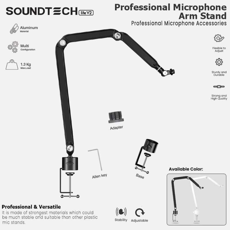 Promo Soundtech Lite V2 Microphone Arm Stand / Bracket Scissor Stands ...