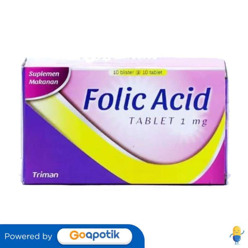 Jual FOLIC ACID TRIMAN 1 MG BOX 100 TABLET di Seller Apotek Delka ...