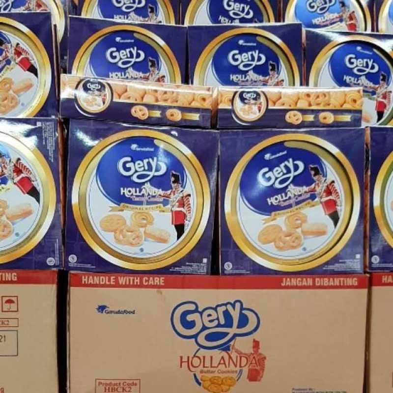 Jual Gery Hollanda Butter Cookies 450g-Biskuit Mentega Kaleng-Kukis ...