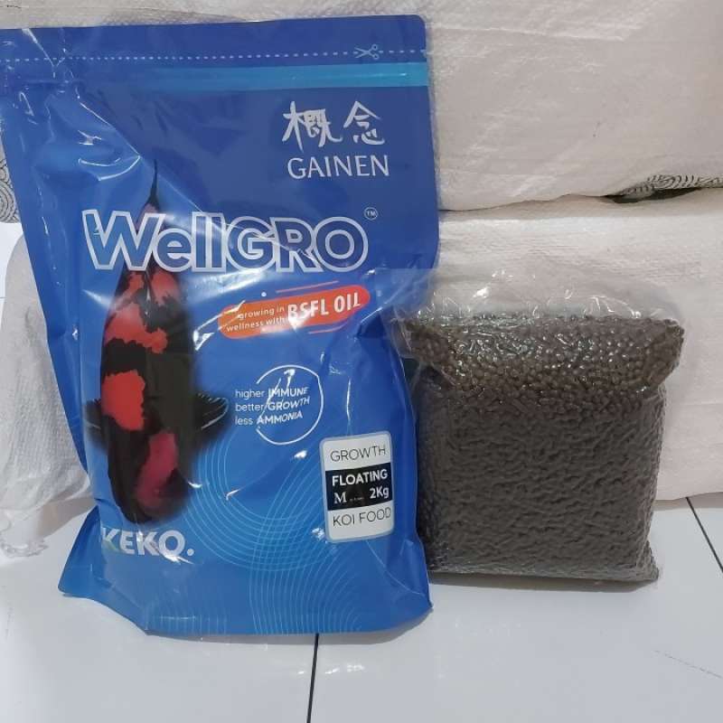 Promo Pakan koi KEKO GAINEN WellGro Floating Type 1Kg Repack Diskon 33% ...