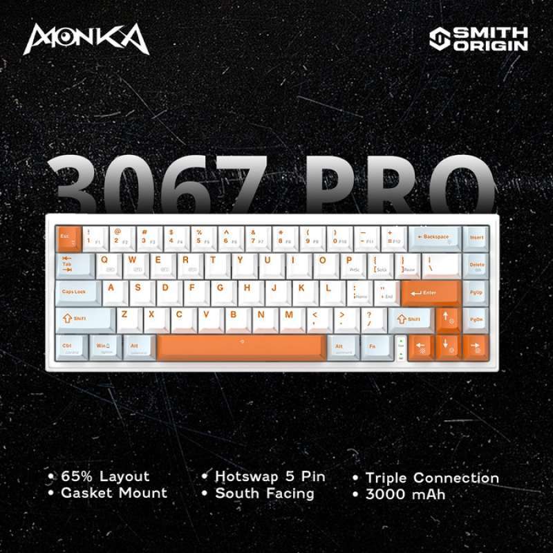 Promo Monka 3067 Pro Tri-Mode Gasket Mount Hotswappable Mechanical ...