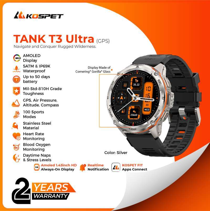 Promo Kospet Tank T3 Ultra Rugged Smartwatch Diskon 35% Di Seller Kospet Official Store - Sumur ...