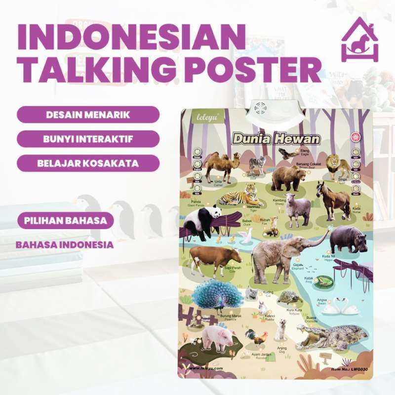 Jual Poster Edukasi Suara Anak Belajar Bahasa Indonesia Arab Inggris ...