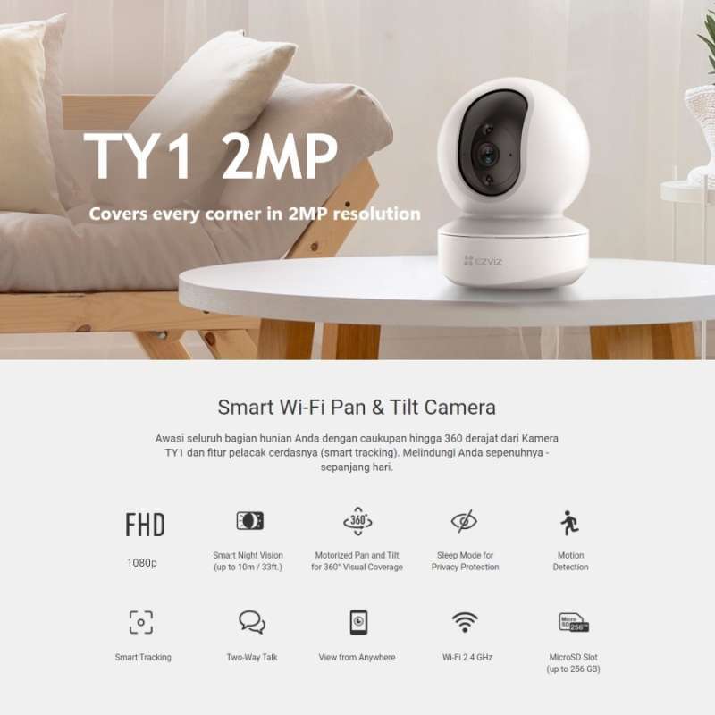 Jual Ezviz Ty1 2mp Smart Wifi Kamera Cctv Ip Camera Indoor Ipcam 1080p ...