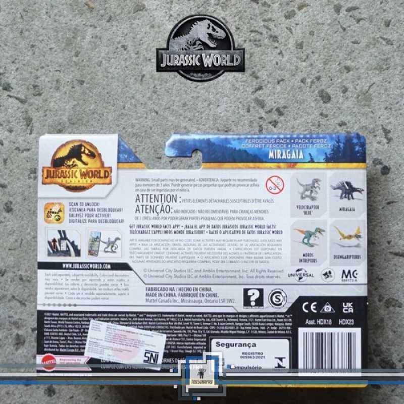 Promo Jurassic World Ferocious Pack Miragaia Dinosaurs Figure with AR ...