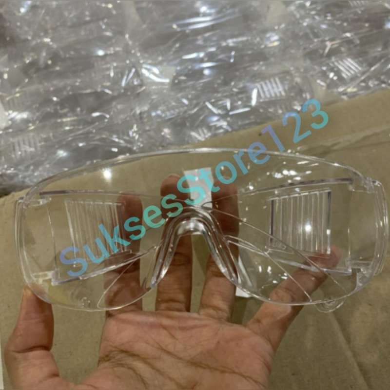 Promo Kacamata pelindung mata APD LAB medis bening clear glasses Diskon ...