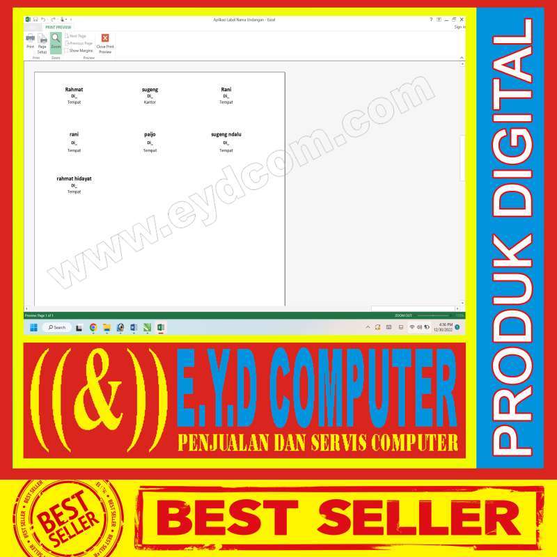 Jual PROGRAM PRINT LABEL UNDANGAN OTOMATIS SOFTWARE APLIKASI di Seller ...