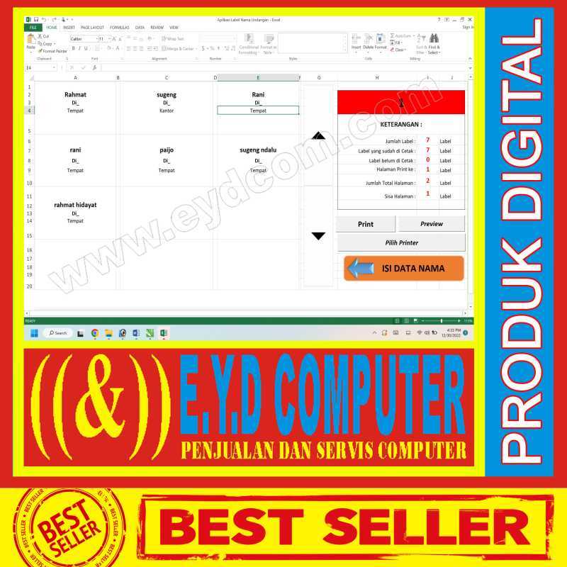 Jual PROGRAM PRINT LABEL UNDANGAN OTOMATIS SOFTWARE APLIKASI di Seller ...