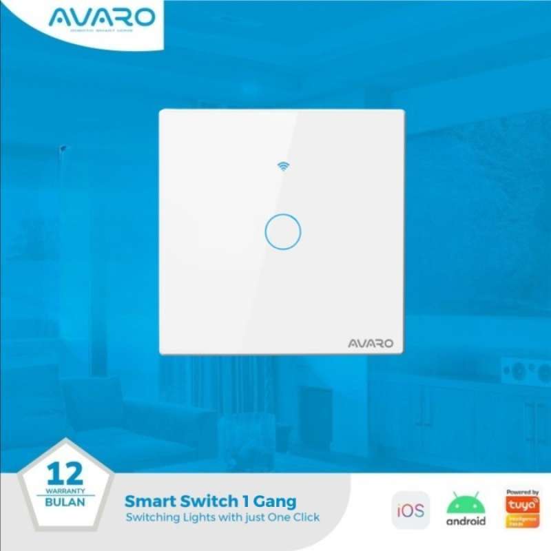 Promo Avaro Smart Wall Switch Wifi Touch Saklar Lampu - Eu 1 Gang White ...