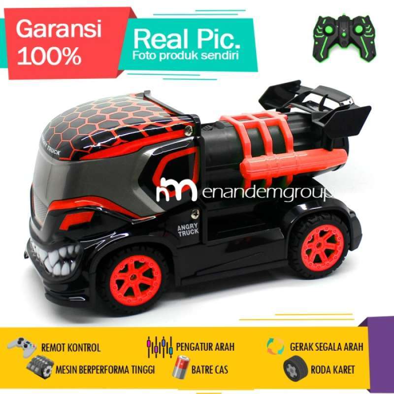 Promo Mainan Mobil Remot Kontrol Rc Truk Kontainer Angry Truck Batre ...