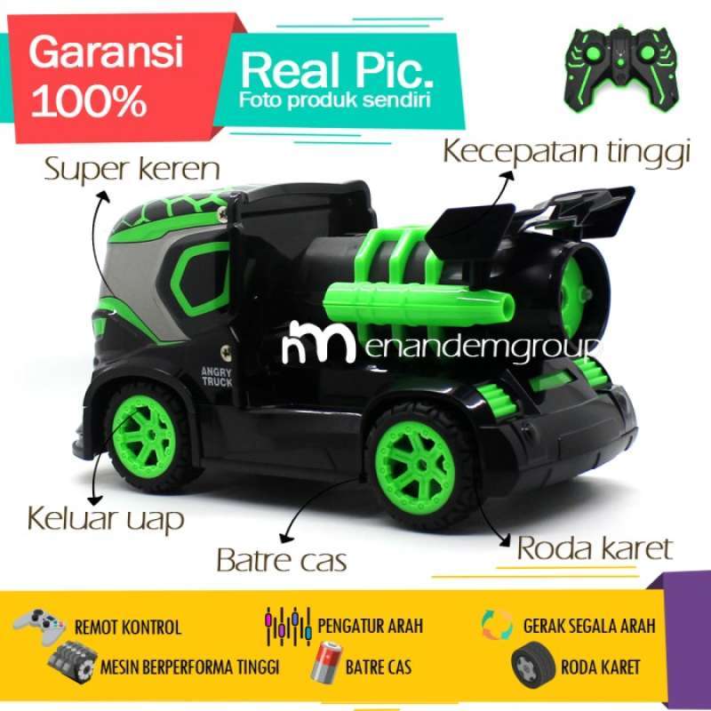 Promo Mainan Mobil Remot Kontrol Rc Truk Kontainer Angry Truck Batre ...
