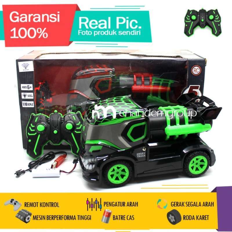 Promo Mainan Mobil Remot Kontrol Rc Truk Kontainer Angry Truck Batre ...