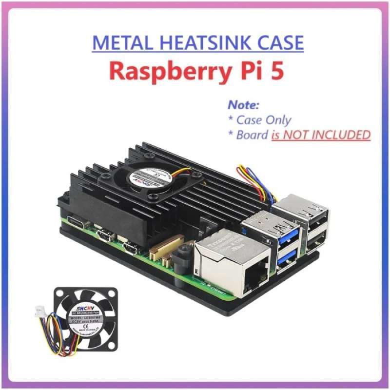 Promo Metal Heatsink Case - Raspberry Pi 5 (with Cooling Fan) Diskon 23 ...