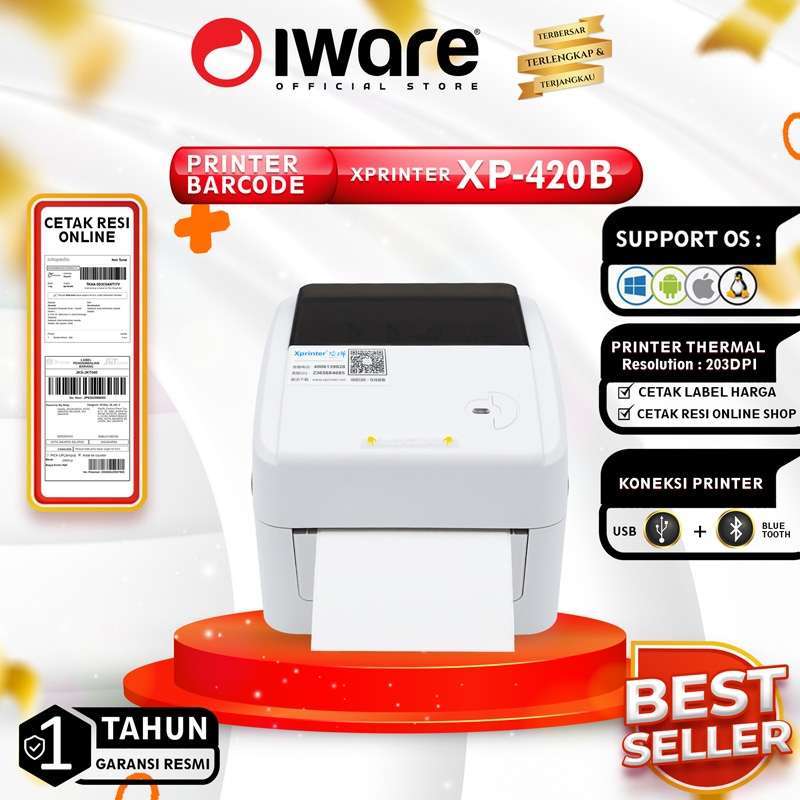 Promo Printer Thermal Xprinter Xp420b Usb Bluetooth Label/barcode/sticker Diskon 2% Di Seller ...