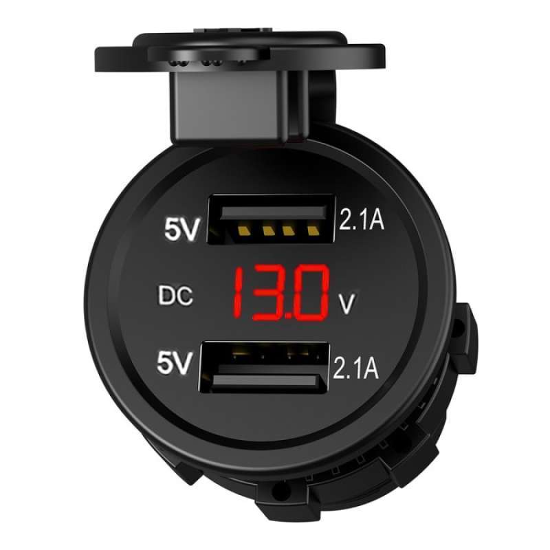 Jual Usb Charger 2 Port 4.2a Dengan Voltmeter Untuk Motor Dan Mobil Di ...