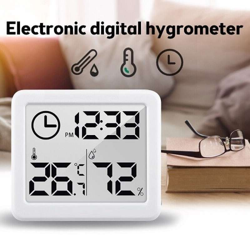 Promo Termometer Hygrometer Sensor With Jam Digital Pengukur Suhu ...