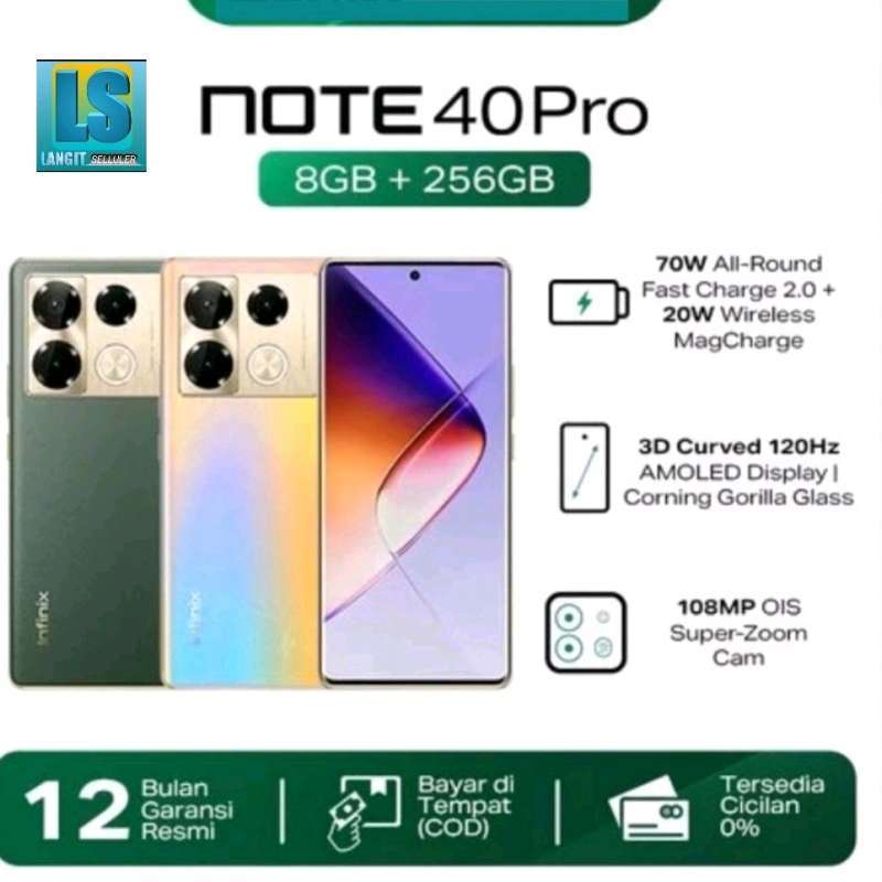 Jual Infinix note 40 pro 8/256 Gb garansi resmi - Gold Di Seller Langit Sellular - Poris Gaga ...