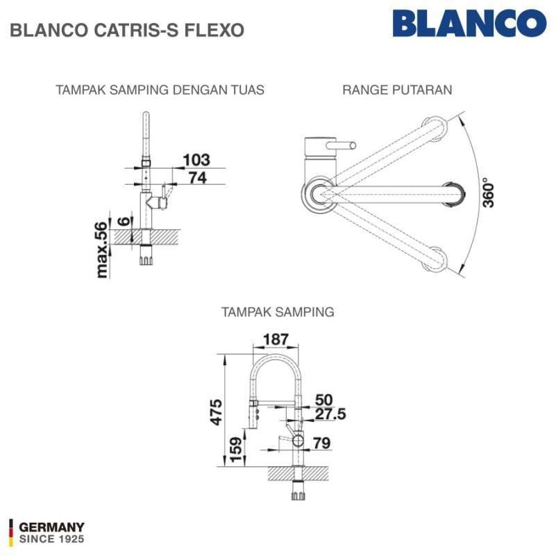 Promo Blanco Catris-s Flexo Brass Galvanic Mixer Taps - Keran Air Dapur Diskon 25% Di Seller ...