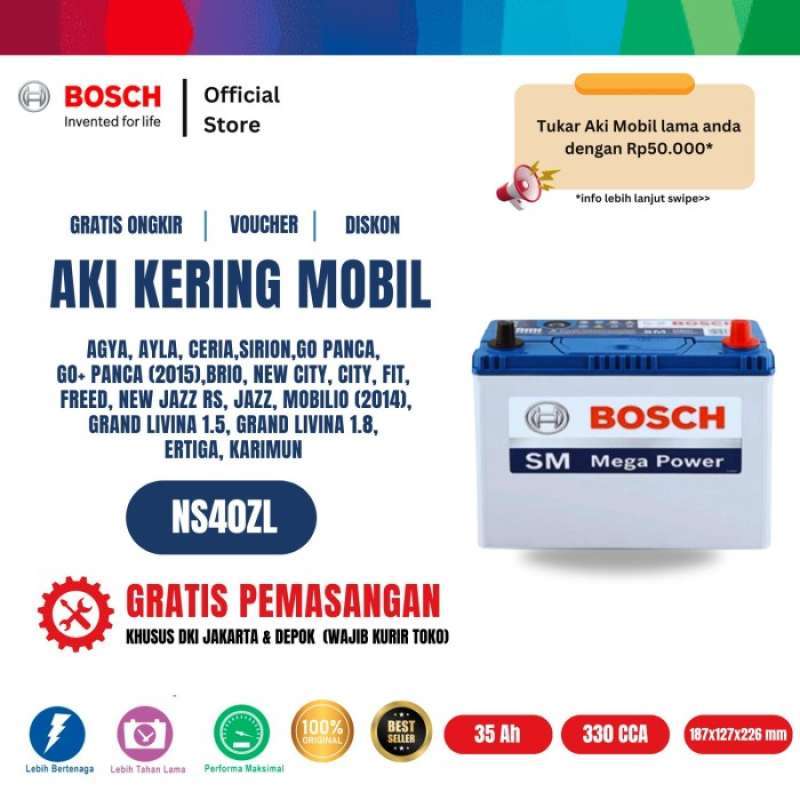 Promo Bosch Aki Mobil Mf Blue Ns40zl - 40b19l Diskon 5% Di Seller ...