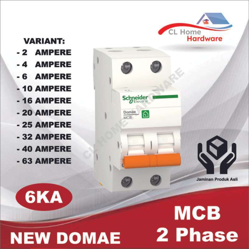 Promo Mcb 2 Phase New Domae Schneder 2p 6a/10a/16a/20a/25a/32a/40a/50a ...