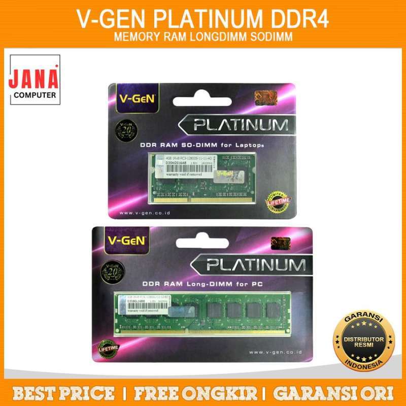 Jual Ram V-gen Platinum Ddr4 4gb 8gb 16gb 32gb - 2666/3200 Sodimm Longdimm - 2666 Longdimm 16gb ...
