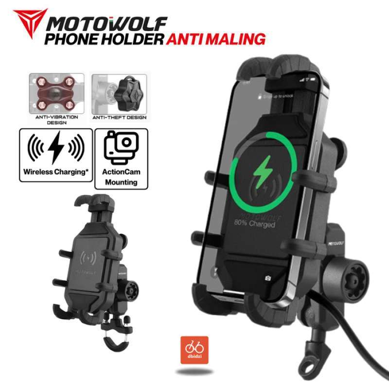 Promo Motowolf Holder Handphone Hp Motor Usb Wireless Charger ...
