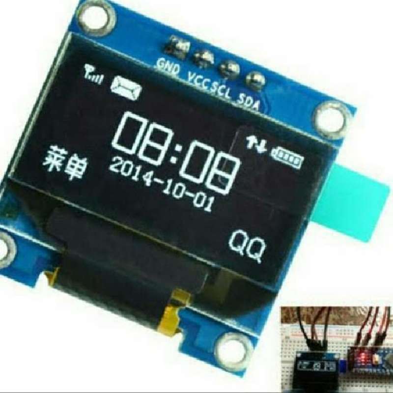Jual 0.96 Inch I2c Iic Serial 128x64 Oled White Blue Module And Display ...