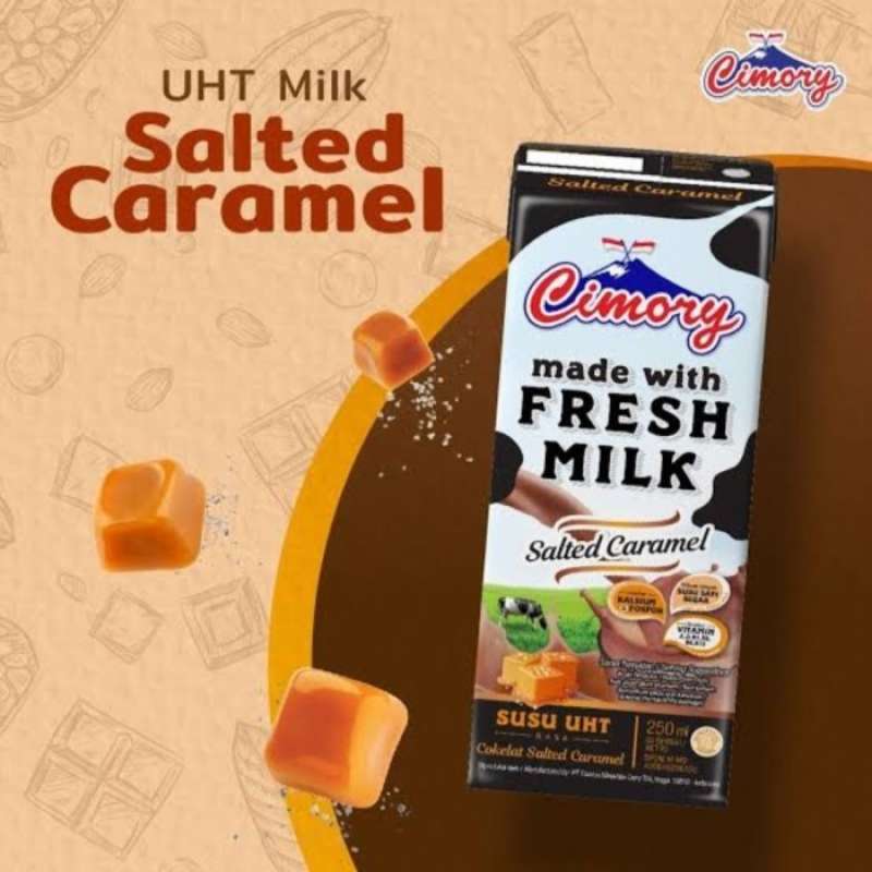 Promo Susu Cimory Fresh Milk Kotak Uht Cokelat Salted Caramel - 250 Ml ...