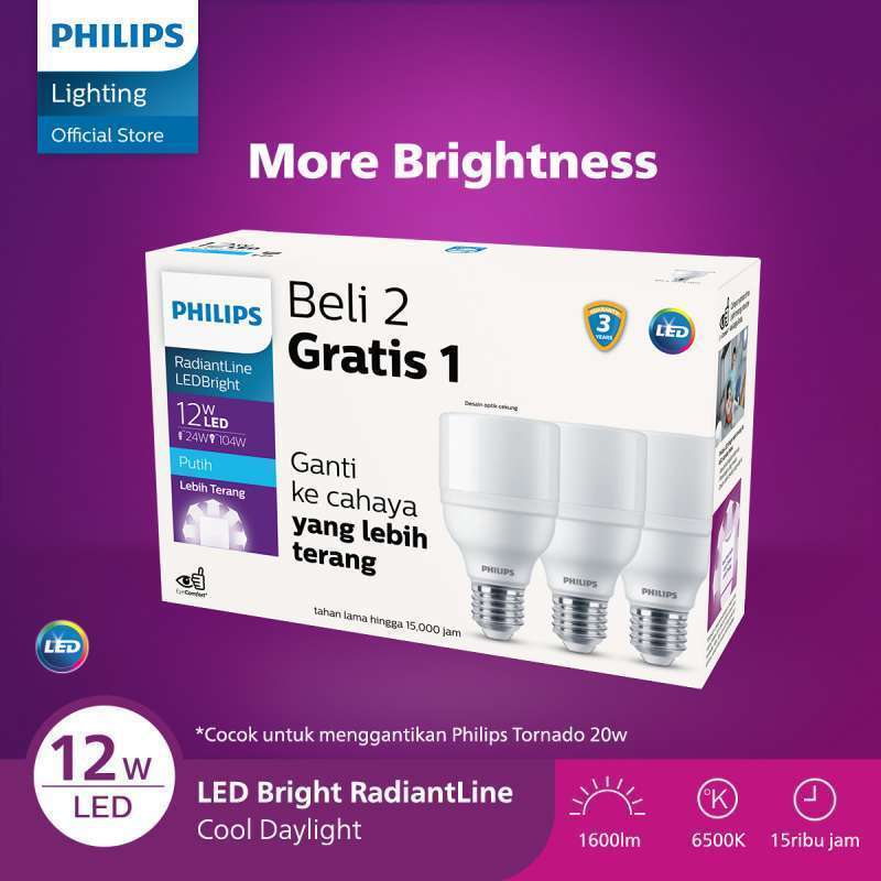 Promo Whs Lampu Philips Bohlam Multipack Radiantline Ledbright 12w ...