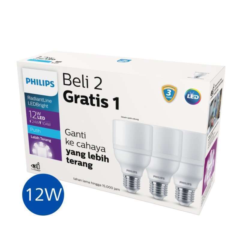 Promo Whs Lampu Philips Bohlam Multipack Radiantline Ledbright 12w Putih Diskon 51% Di Seller ...