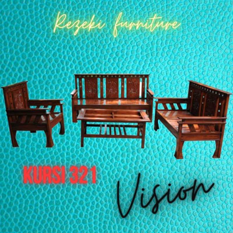 Jual Kursi 321 Sofa Kayu Vision Sofa Wood Dengan Meja Di Seller Medan Supermart - Pulo Brayan ...