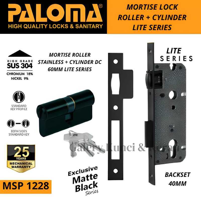 Jual Mortise Lock Roller Paloma Msp 1228 Sus 304 Set Cylinder 40mm ...