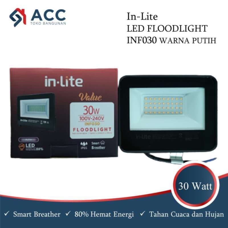 Promo Inlite Lampu Sorot Floodlight Led Value 30w 30 Watt Inf030 Flood ...