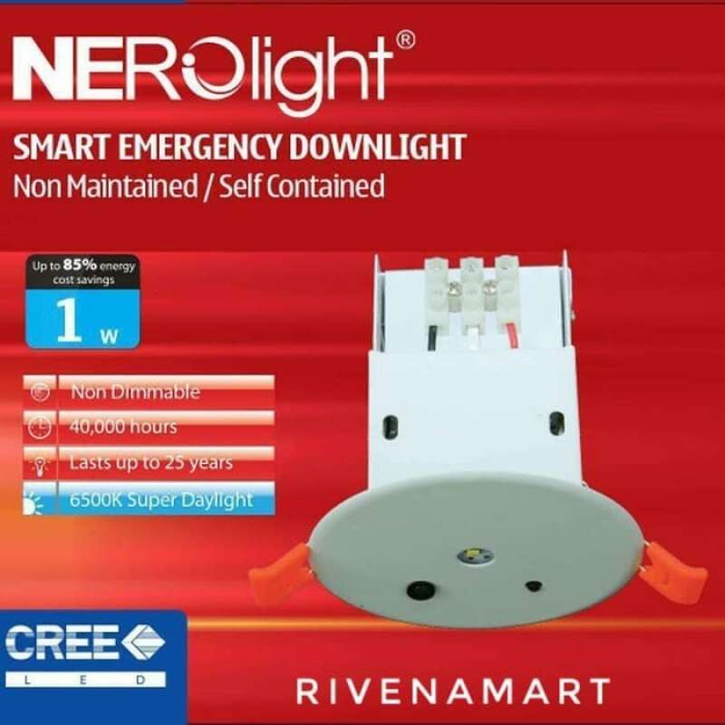 Promo Lampu Smart Emergency Led Downlight Nero 1w 6000k Daylight Diskon ...