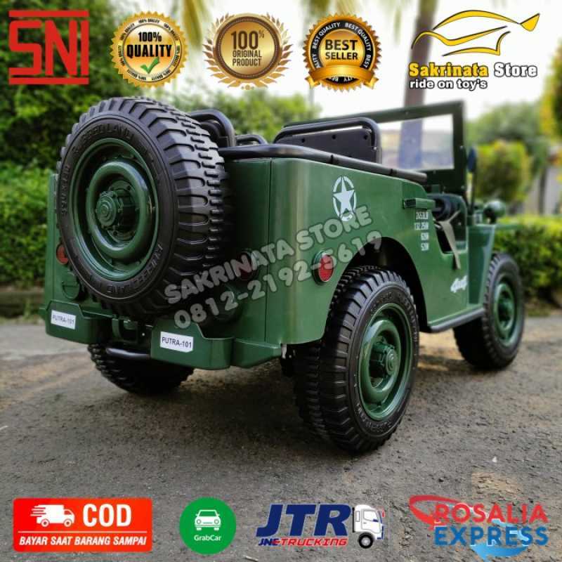 Promo Mobil Anak Mainan Aki Jeep Willys 3 Seat Ban Karet Diskon 50% Di Seller Tocko99 - Kedoya ...