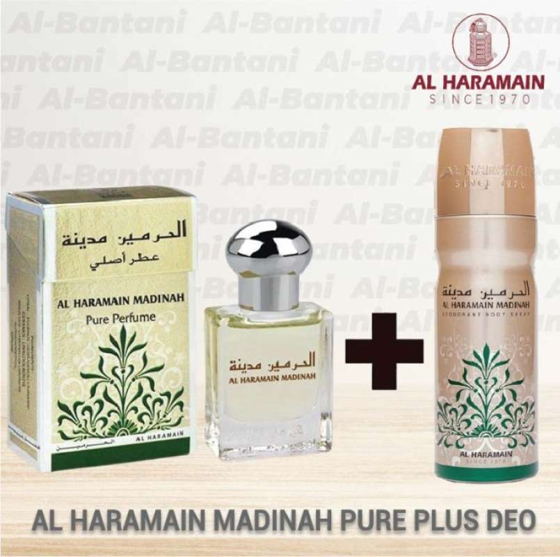 Promo Al Haramain Madinah Pure Perfume Plus Deodorant Spray Diskon 23% Di Seller Resican Store ...