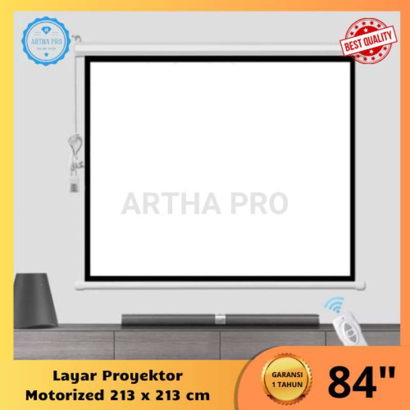Jual Layar Proyektor Remot Otomatis 84 213 X 213 Cm - Screen Motorized Di Seller Noelle ...