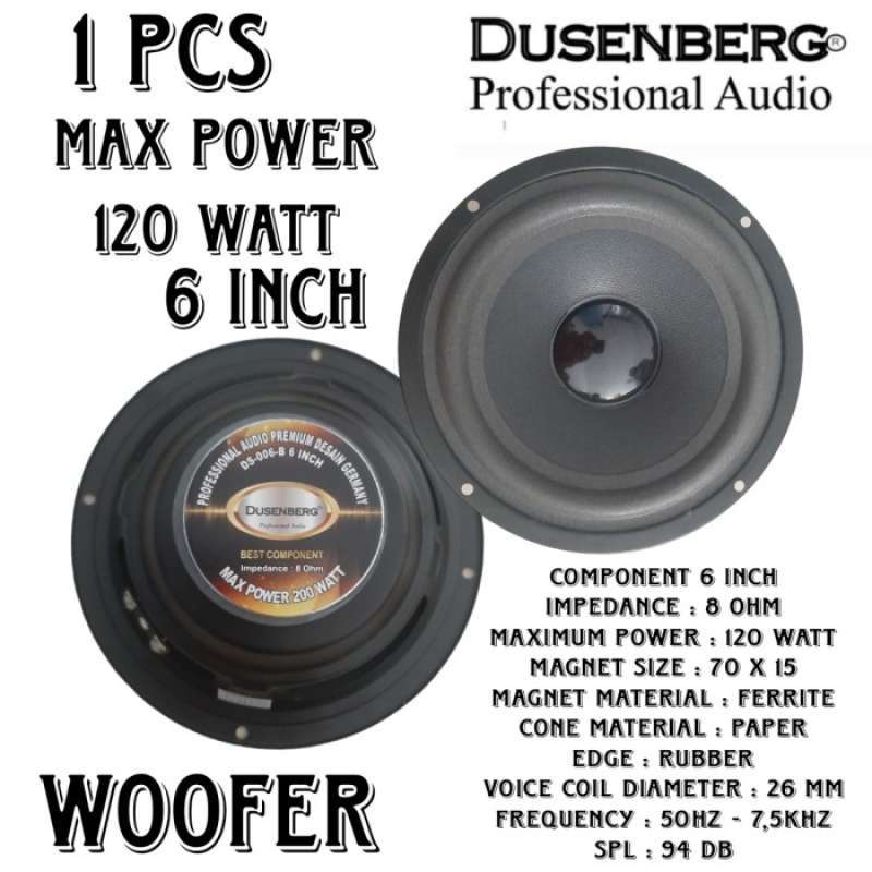 Promo Speaker 6 Inch Dusenberg Best Component Woofer Ds-006-b Original ...