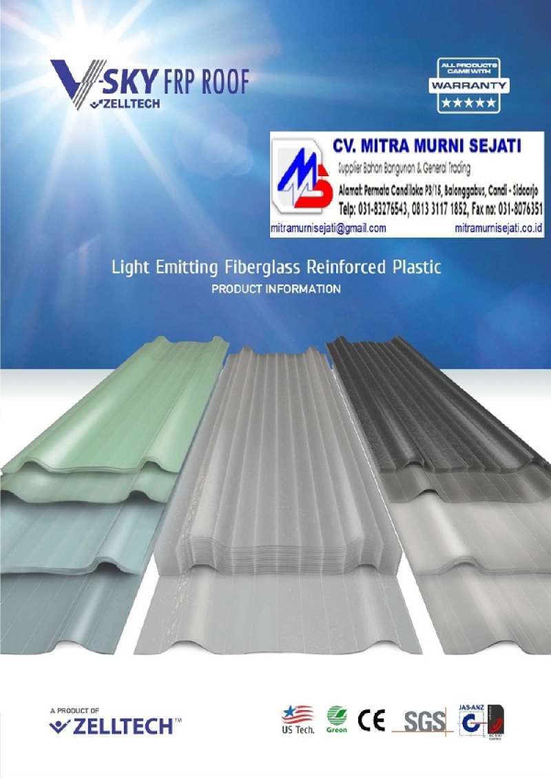 Jual Frp V Skyroof Model U 575 @ 5 Meter | Atap Fiberglass Jawa Timur ...