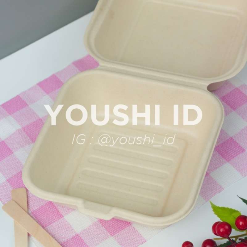 Jual Bagasse Burger Box/ Korean Cake Box/ Bento Cake Box/box Tart Mini ...