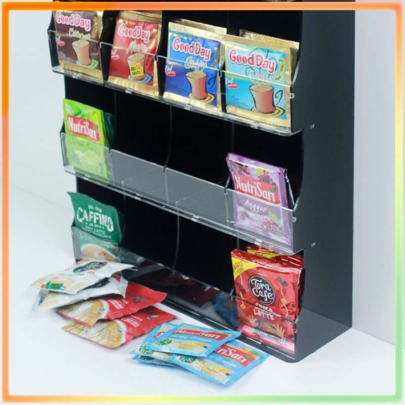 Jual Rak Kopi Sachet Display Siap Seduh Hanging 16 Kotak Acrylic ...