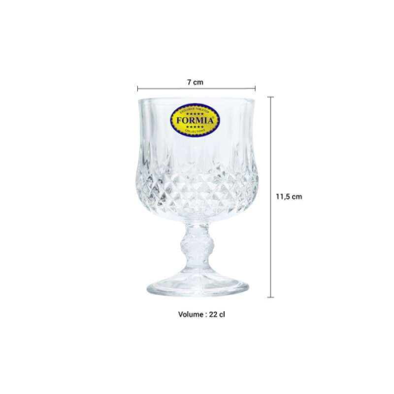 Promo Formia Gelas Kaki Carnival Wine 250ml / 25cl Kaca Mirip Kristal 6 ...