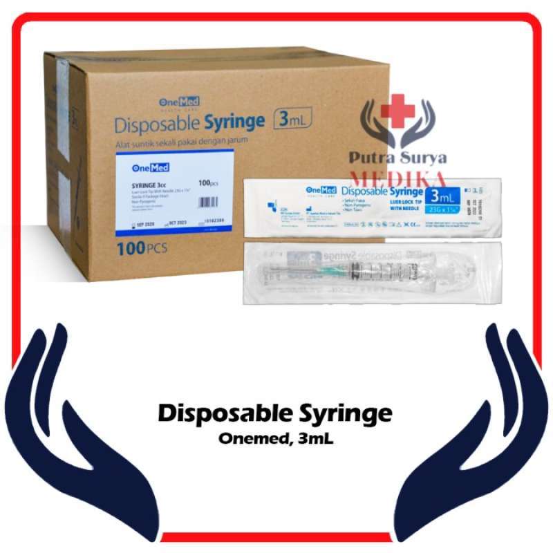 Jual Spuit 3cc | Syringe With Needle | Alat Suntik 3ml Onemed Di Seller ...