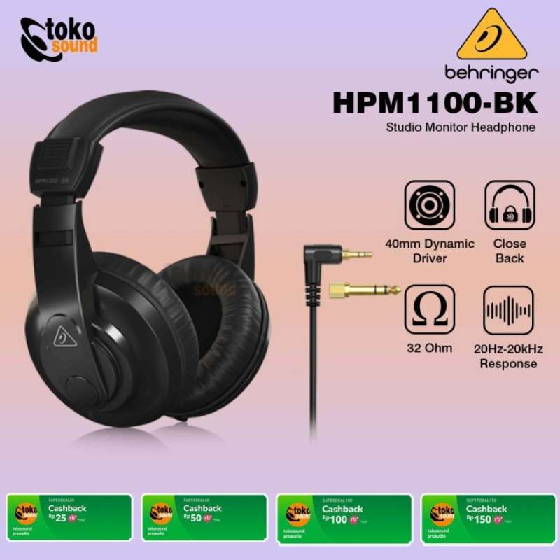 Promo Behringer Hpm1100 Hpm 1100 - Multi Purpose Monitoring Headphones ...