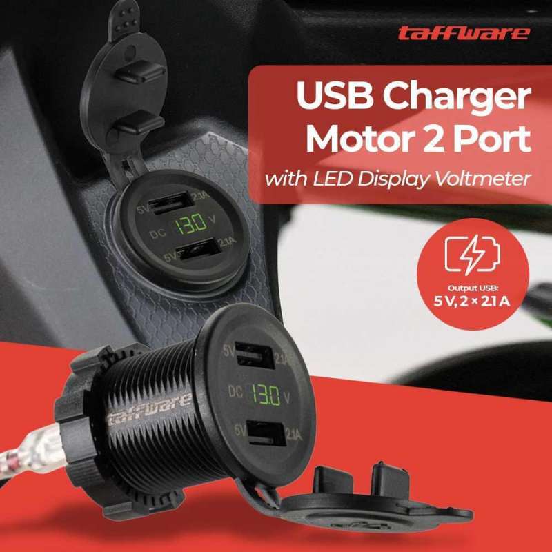 Jual Usb Charger Motor 2 Port 4.2a With Led Display Voltmeter Y451 ...