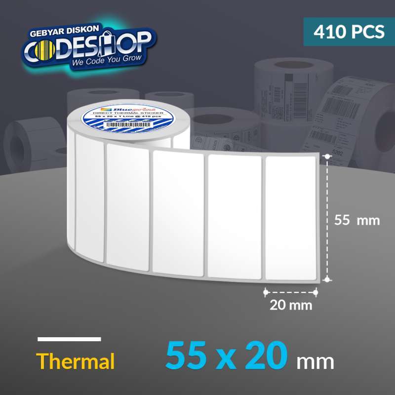 Jual Blueprint Sticker Label Thermal 55 X 20 Mm 1 Line Stiker Mobile ...