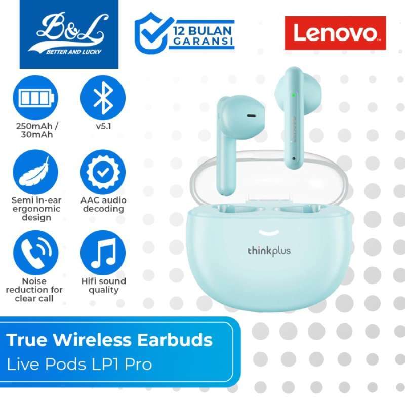 Promo Lenovo Thinkplus True Wireless Earbuds Live Pods Lp1 Pro Bt5.1 ...