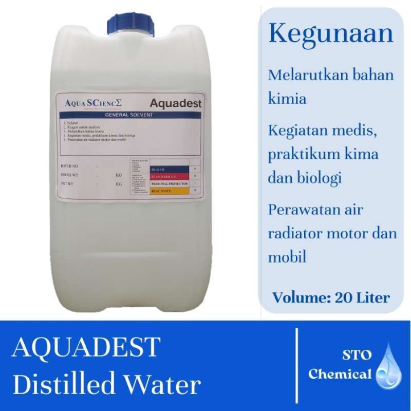 Jual Aquadest 20 Liter / Distilled Water / Air Suling / Aquades /pure ...