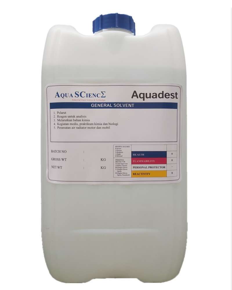 Jual Aquadest 20 Liter / Distilled Water / Air Suling / Aquades /pure ...